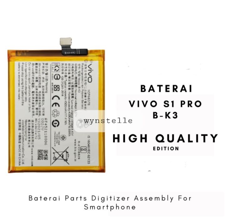 ORIGINAL 100% - Baterai VIVO S1 PRO 1920 BK3 Battery Batre Batu Batrei Tanam HP Vivo S1Pro ...