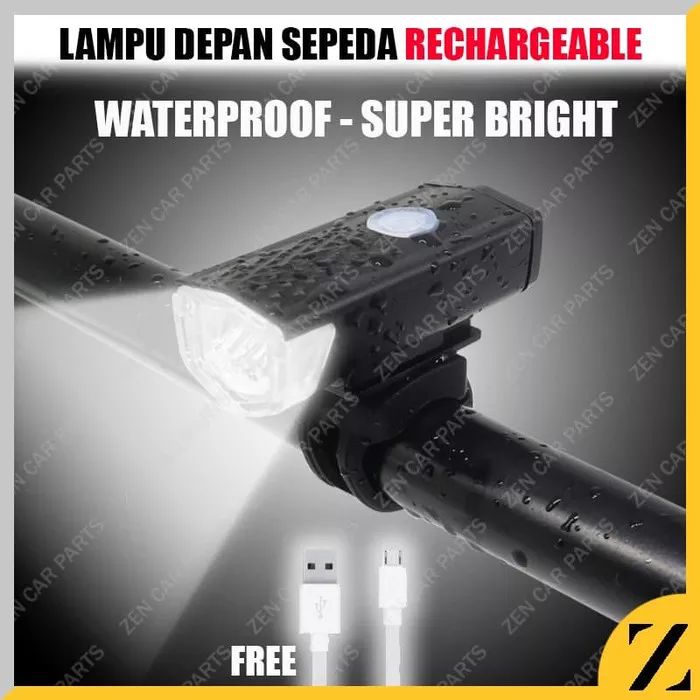 LAMPU DEPAN SEPEDA LED 300 LUMEN Lampu sepeda depan LED recharger ...