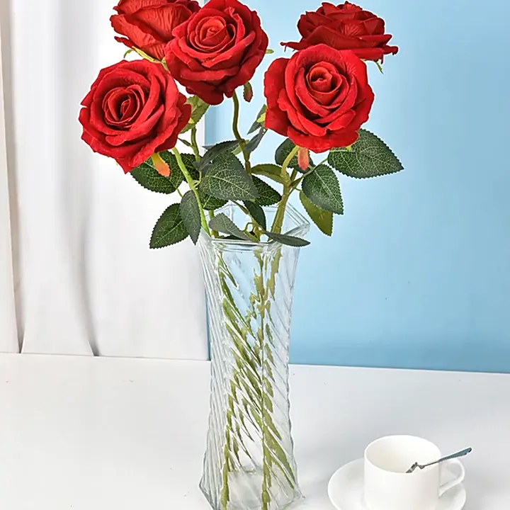 High Quality Velvet Rose&Cloth Rose Fake Rose Fake Flowers Artificial ...