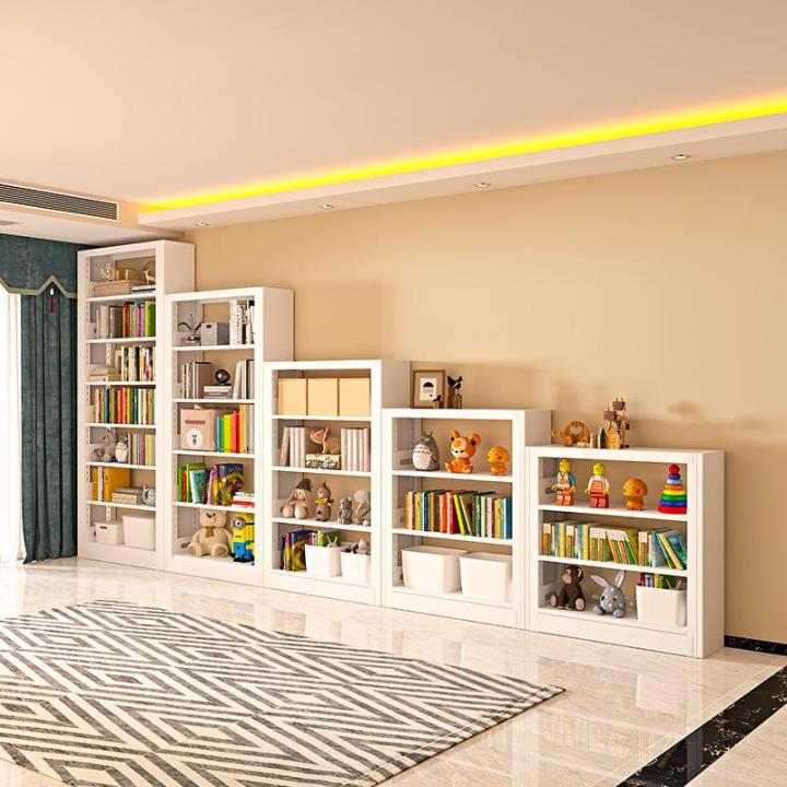 Steel Library Bookshelf Home Children's Shelf Stand Iron Art Bookcase ...