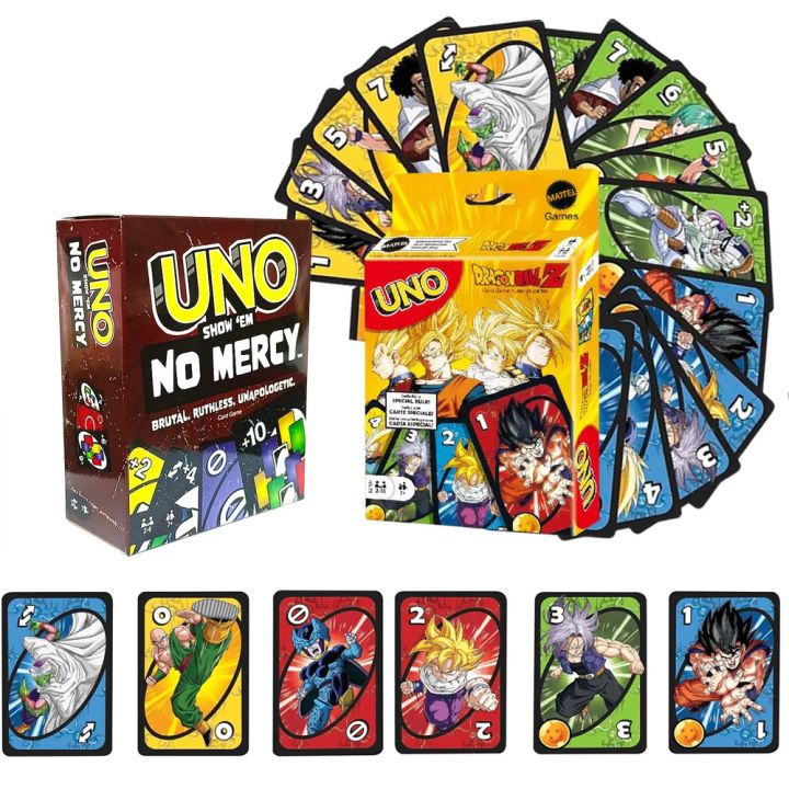 UNO NO MERCY UNO Dragon Ball Z Card Game for Family Night Featuring Tv ...