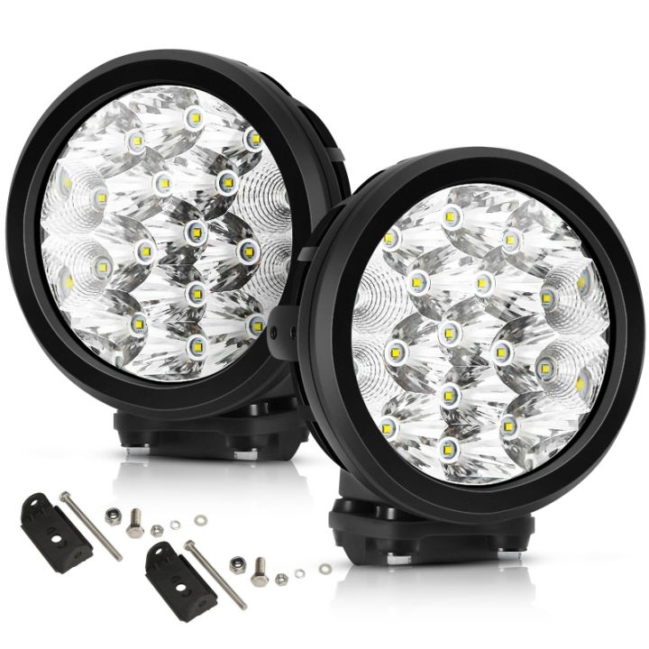 Auxbeam 8" Round LED Driving Lights 2 Pcs, 160W LED Off-Road Light Bar ...