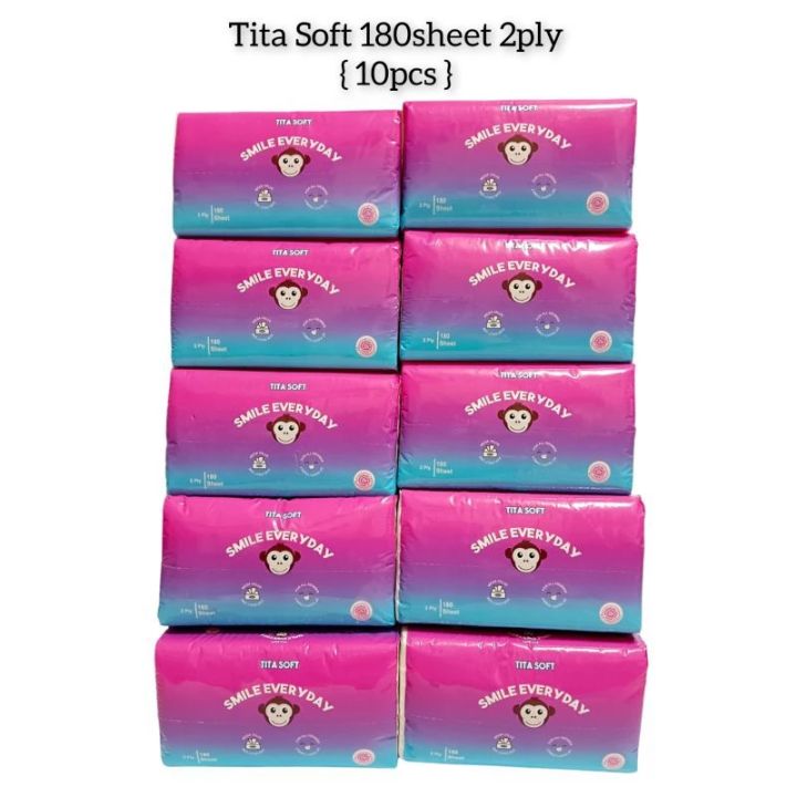 Paket 10 Pcs Tisu Tita Soft 180 Sheet | Facial Tissue 180 sheet ...