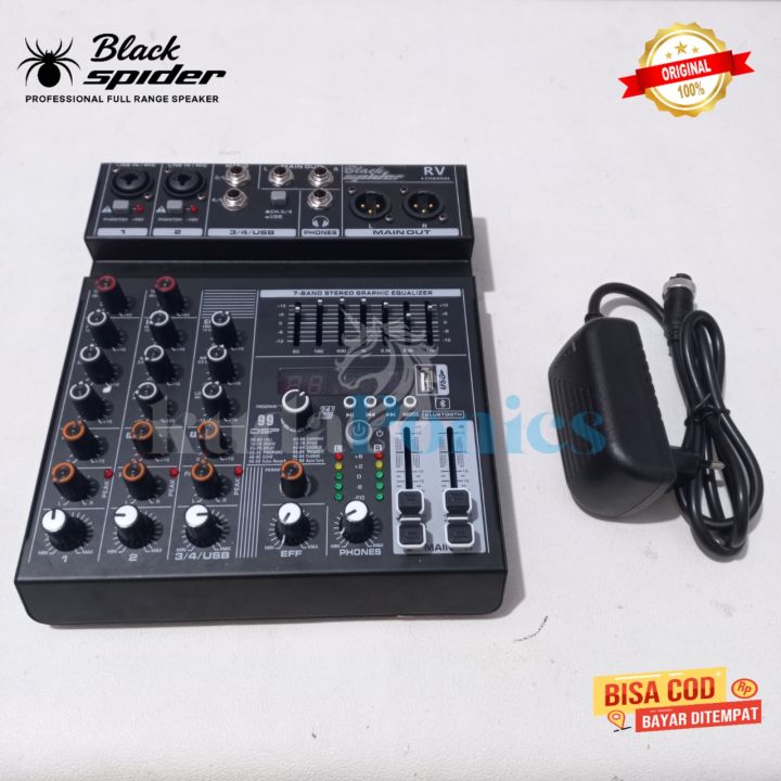 Mixer Black Spider RV-4 Pro 4 Channel USB SD Bluetooth – Echo Control ...