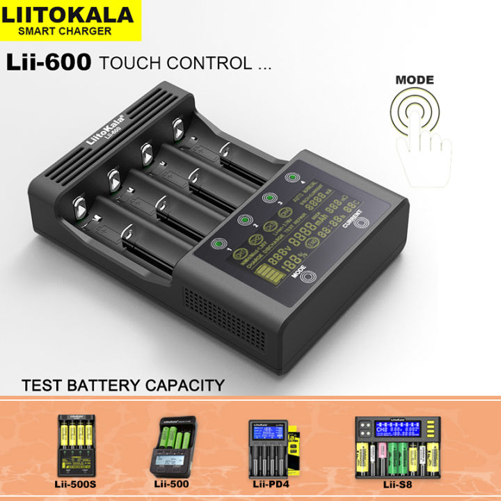 Liitokala-Lithium Battery Charger, Lii-600, S8, 500 PD4, 500S, 18650 ...