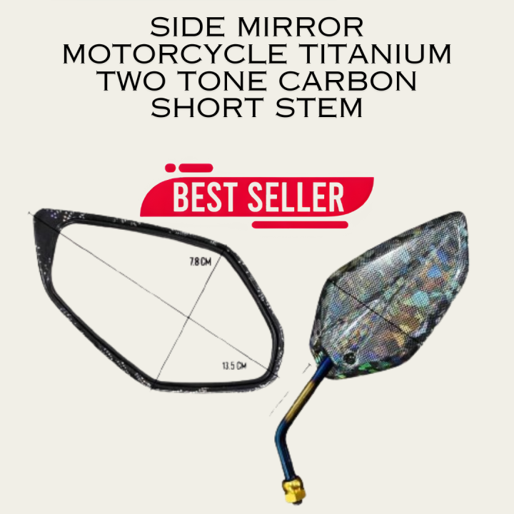 YAMAHA AEROX V2 | Side Mirror Motorcycle Titanium Two Tone Carbon Short ...
