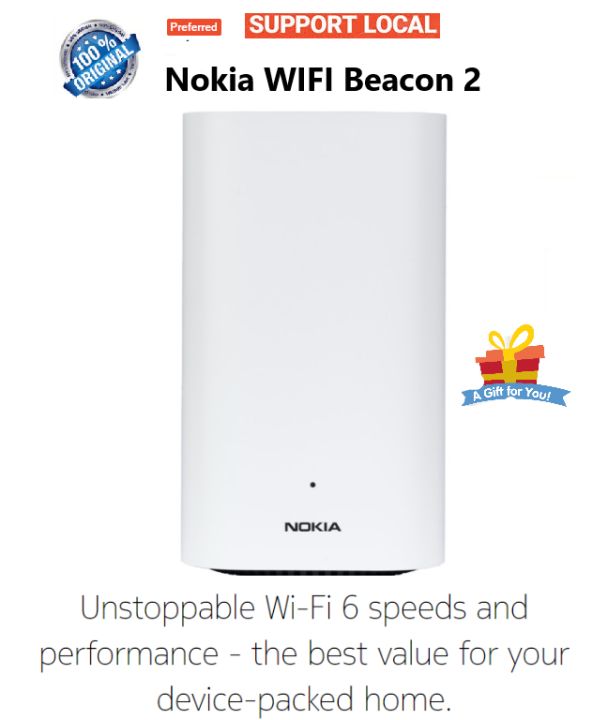 Nokia WiFi Beacon 2 - WiFi 6 Mesh Home Network Router - Mesh System ...