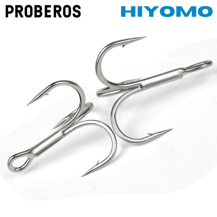 PROBEROS 10pcs Strong Treble Hooks 18-16-14-12-10-8-6-4-2-1-1/0-2/0-3/0 ...