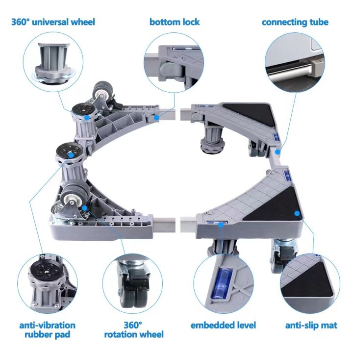 Washing Machine Stand Base Wheel Mobile Furniture Bracket Adjustable ...