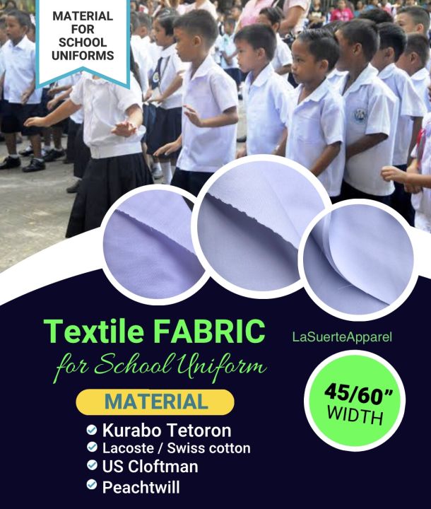 White Fabric for School Uniform (Tela only) Textile Cloth Tela by ...