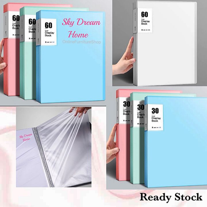 File/ A4 Clear File Folder 30pockets/ 60pockets/ File Folder Organizer ...