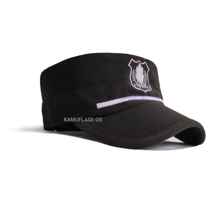 TOPI SECURITY COKLAT TOPI SATPAM PREMIUM MODEL KOMANDO TERBARU BORDIR ...