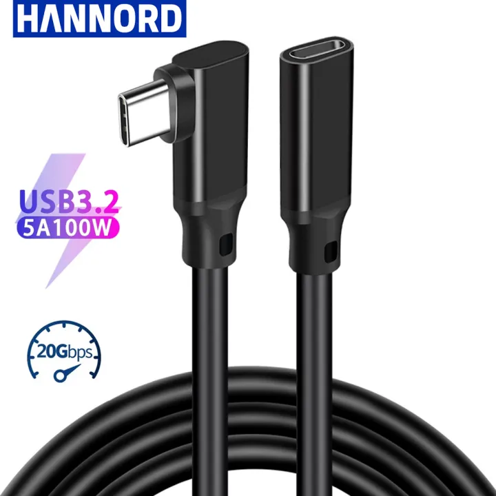 Hannord USB C Extension VR Link Cable 90 Dgree USB3.2 Gen2 Elbow ...