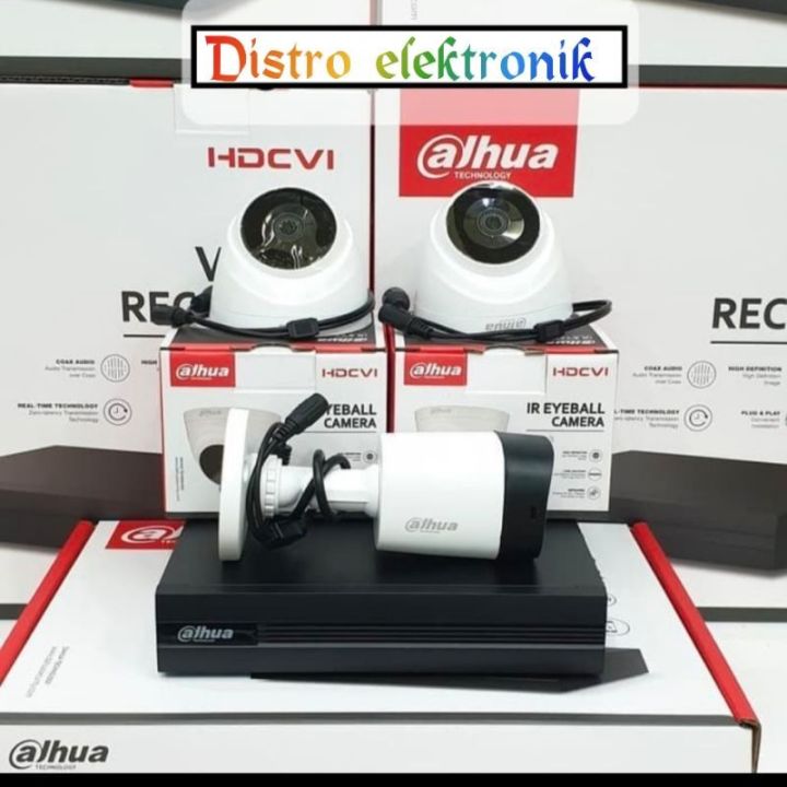Paket Kamera Cctv Dahua 4ch 3 Camera Indoor Outdoor 2mp Full HD 1080p ...