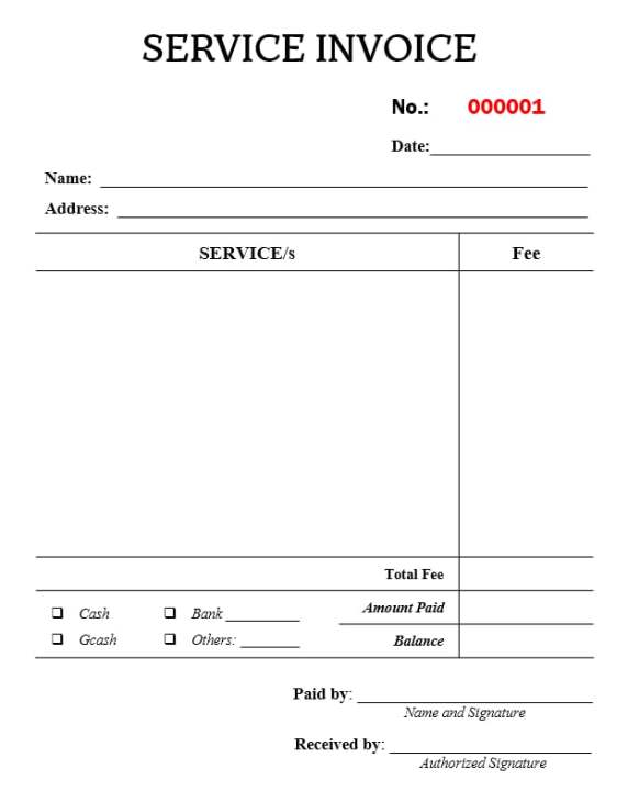 GENERIC SERVICE INVOICE - Carbonized | Lazada PH