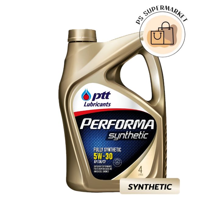 แท้100% PTT Performa Synthetic ( 5W-30 Syn 4 ลิตร ) น้ำมันเครื่อง ...