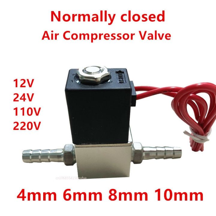 Compressor Valve 1/4" Normally Closed Pneumatic Aluminum Solenoid Valves 12V 24V 110V 220V ...