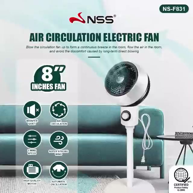 Nss 3 in 1 electric fan 8 inch rechargeable stand fan aircon ...