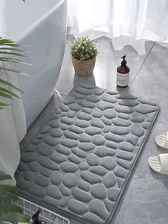 Bathroom Floor Mat anti slip absorbent quicky dry shower mat doormats ...