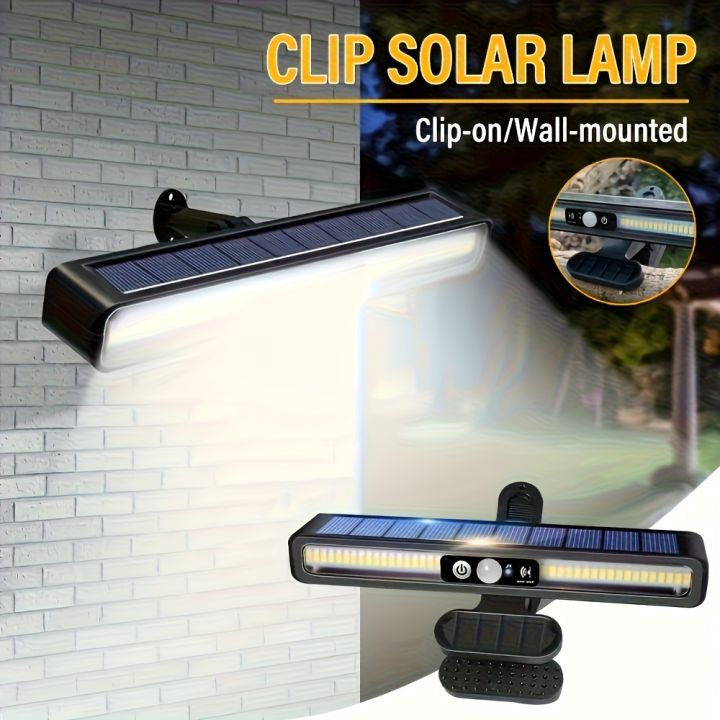 Motion Sensor Solar Light, Clip + Wall Mount, IP65 with 3 Lighting ...