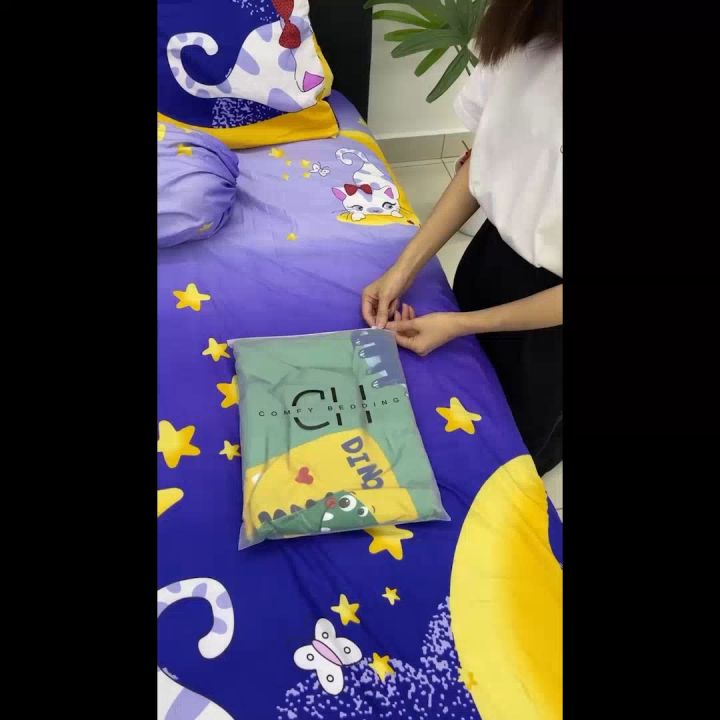 Premium Quality Cadar Katil Sarung Tilam Bedsheet Single 2 in 1 ...