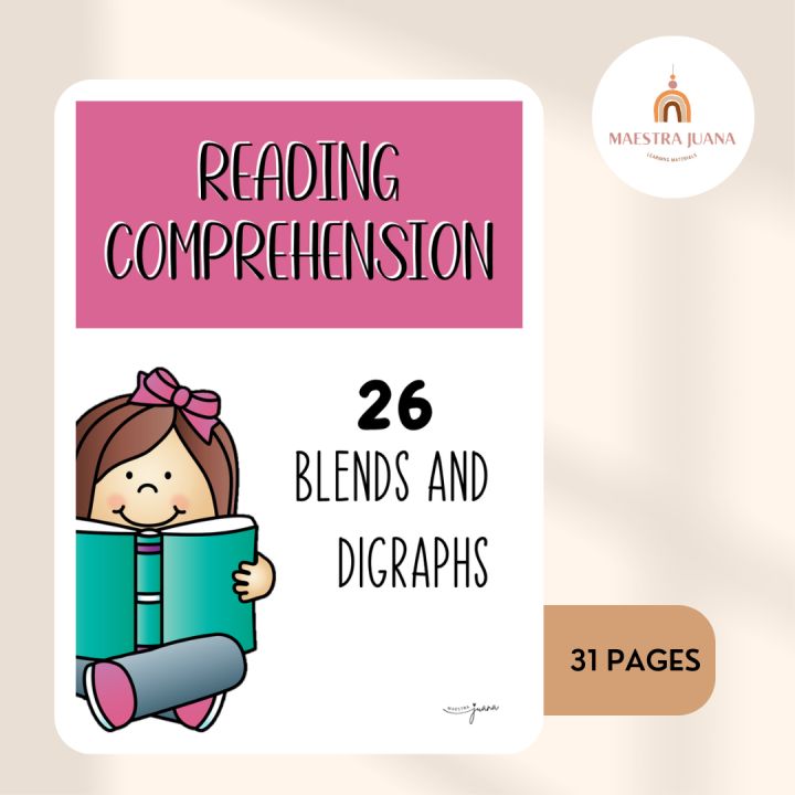 BLENDS AND DIGRAPHS READING COMPREHENSION | KIDS PRACTICE READING BOOK ...