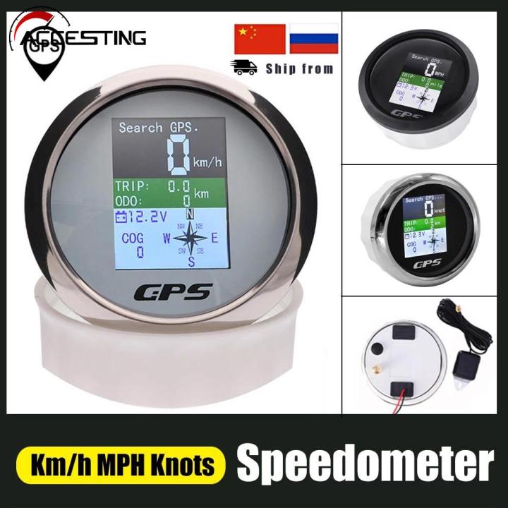 85มม.GPS Speedometer GPS เสาอากาศสำหรับรถเรือ Motor Yacht หน้าจอ TFT กันน้ำวัดระยะทาง Adjustable ...