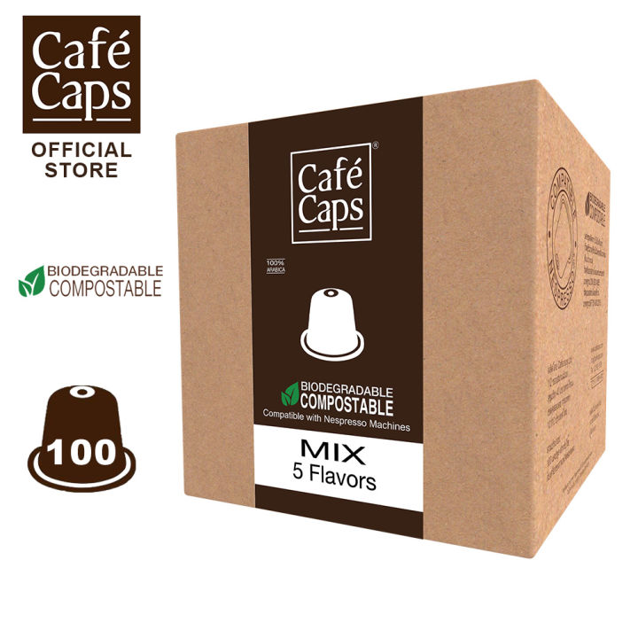 Cafecaps - กาแฟ แคปซูล Nespresso compatible MIX flavor (1 กล่อง X100 ...