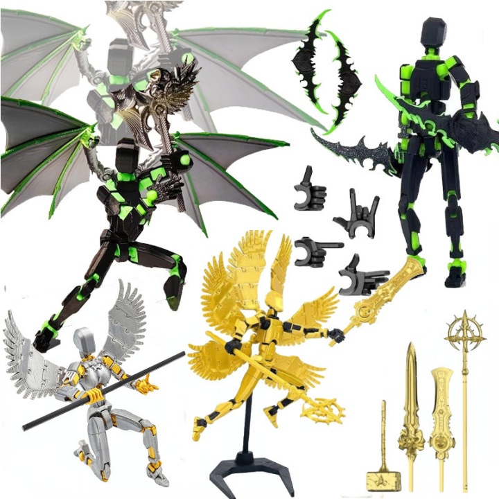 Lucky 13 Action Figure 3D Dummy 13 Robot Toy Movable Figures Mechanical ...