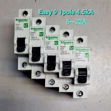 Schneider Electric EASY 9 1Pole 4.5kA MCB 6A 10A 16A 20A 32A | Lazada