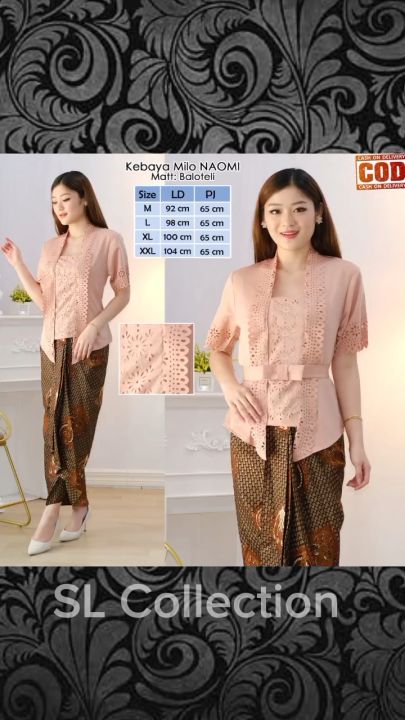 Atasan Kebaya Kutubaru Naomi Bahan Baloteli Premium Motif Laser Cut ...