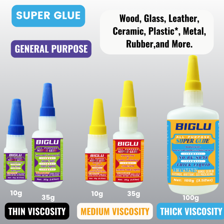 General Purpose Thin Medium Thick Liquid Super Glue Premium CA Adhesive ...
