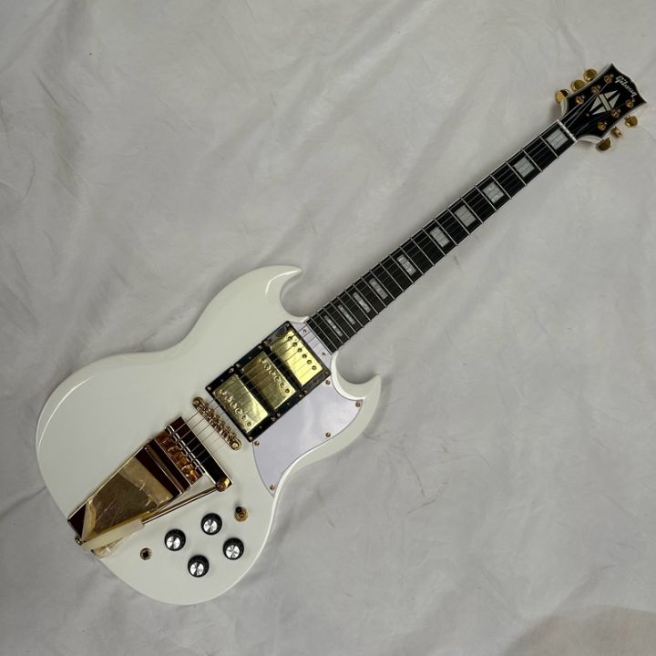 Gibson Sg Electric Guitar Cream White Body Hhh Humbucker Pickups Vibrola Tremolo Bridge