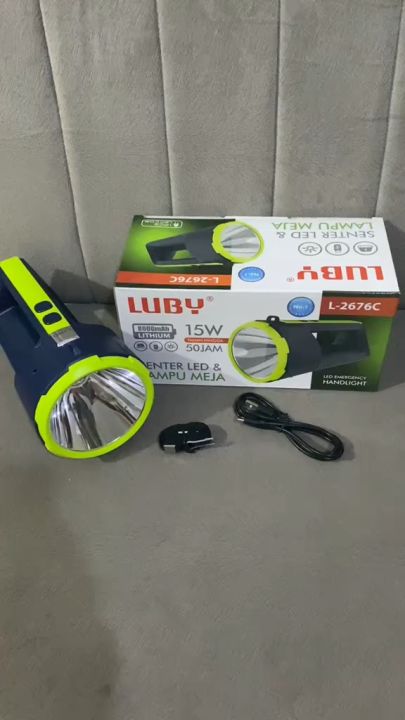 Luby Senter Tangan LED Super Terang 2 in 1 L-2676C 15Watt + 25 LED SMD ...