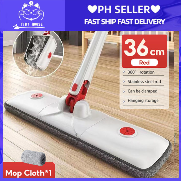 Tidy house Flat Floor Mop Wet Dry Dust Mop Rotable Square Wringer Mop Water Absorption Home ...