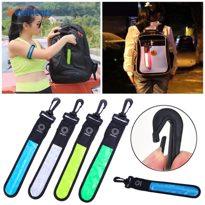 Backpack Reflector Strip Bicycle Hiking Bag LED Reflector Label for ...