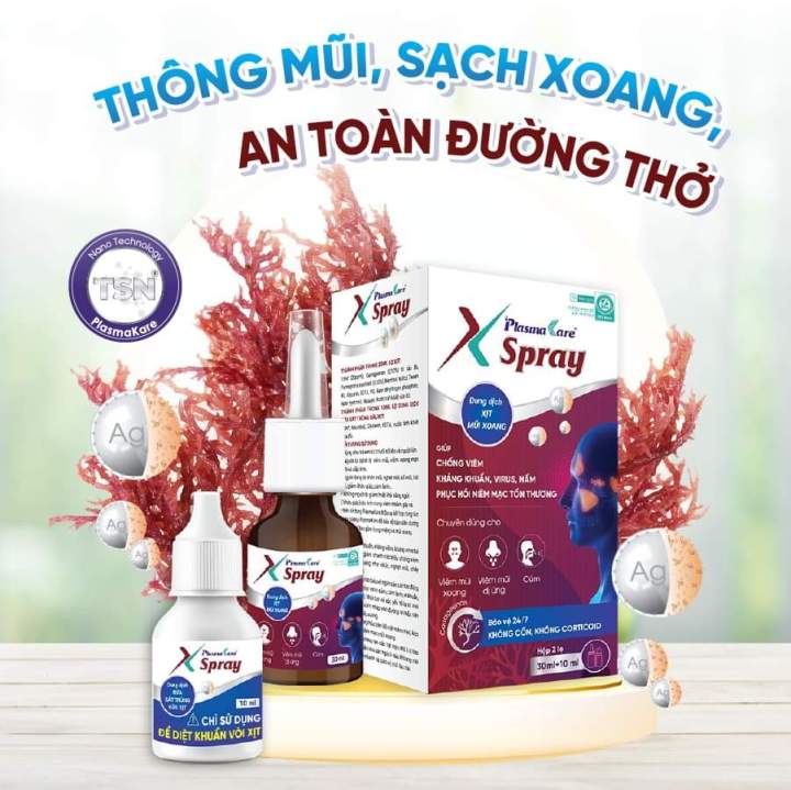 DUNG DỊCH XỊT MŨI XOANG PLASMAKARE - X SPRAY GIÚP KHÁNG KHUẨN, KHÁNG ...