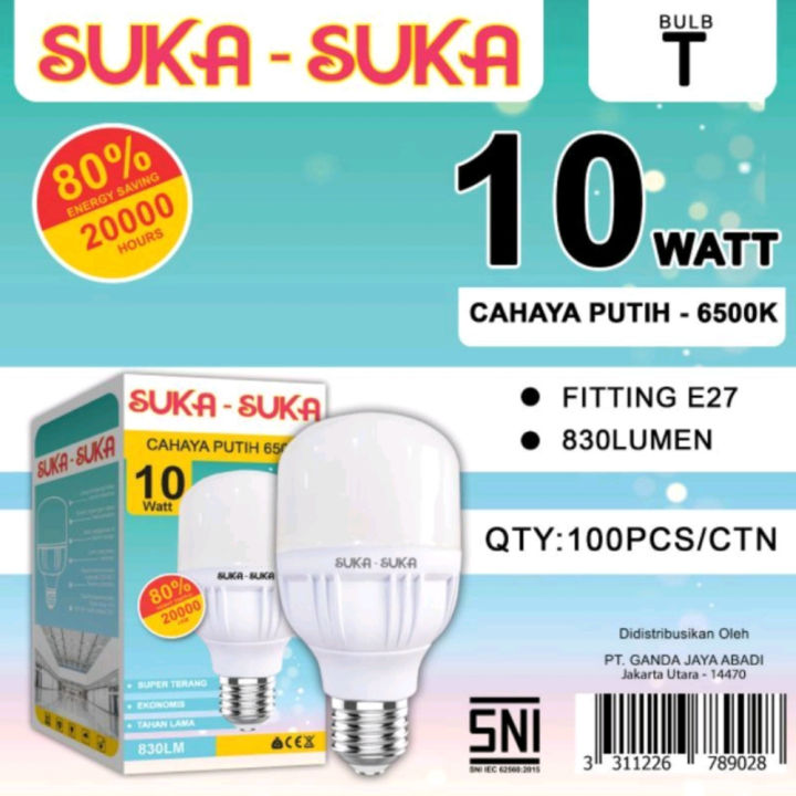 LAMPU LED SUKA-SUKA 10 WATT PAKET (10 PCS)/BOHLAM LAMPU LED LISTRIK ...