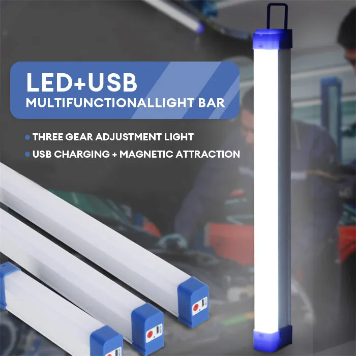 52CM LED Tube Emergency Light Rechargeable, Magnetic Suspension Camping Light Lamp, USB Portable ...