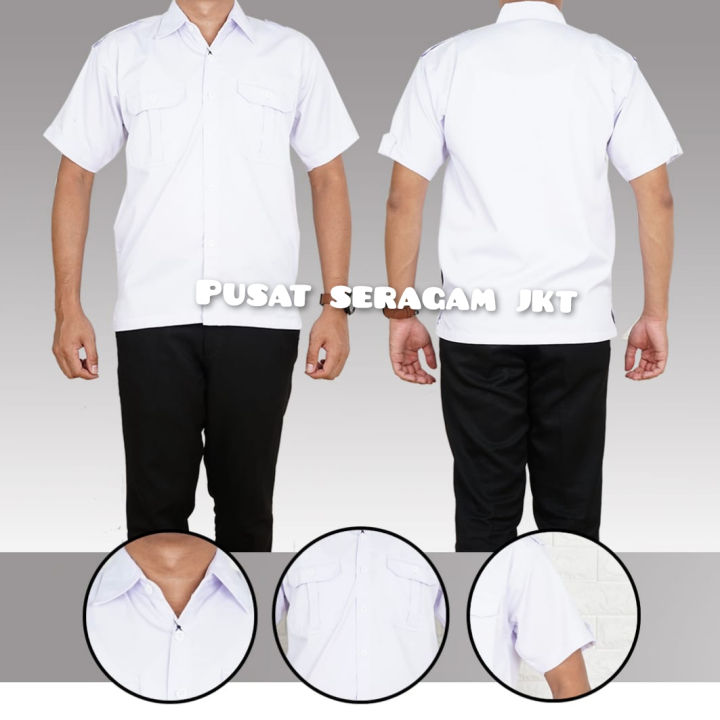 Kemeja Seragam Kerja Seragam PDL / PDH Putih , Hitam ,Maron ,Tangan ...