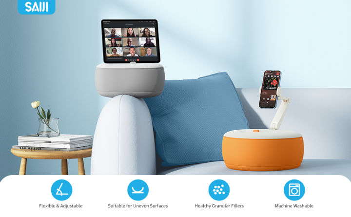 SAIJI U2 Cell Phone Pillow Holder for Bed,360° Angle Adjustable Clip ...