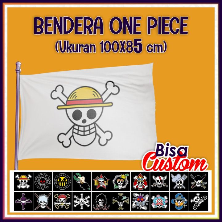 BENDERA ONE PIECE UKURAN 100X85CM BISA CUSTOM | Lazada Indonesia