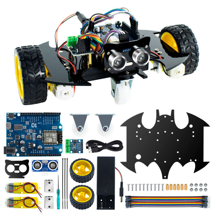 LAFVIN 2WD Robot Chassis Kit for Arduino DC Motor Wheel Base Set Smart ...
