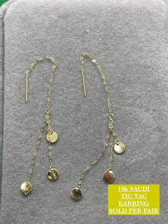 PAWNABLE 18k SAUDI GOLD TIC TAC EARRING | Lazada PH