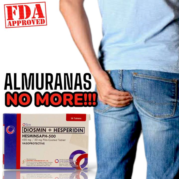 HESMINSAPH Diosmin + Hesperidin | Vasoprotective Hemorrhoids Almuranas ...