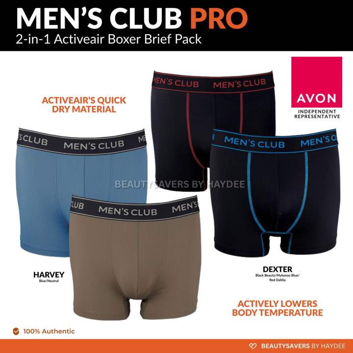 Avon Men’s Club Pro 2-in-1 Activeair Boxer Brief Pack | Dexter | Harvey ...