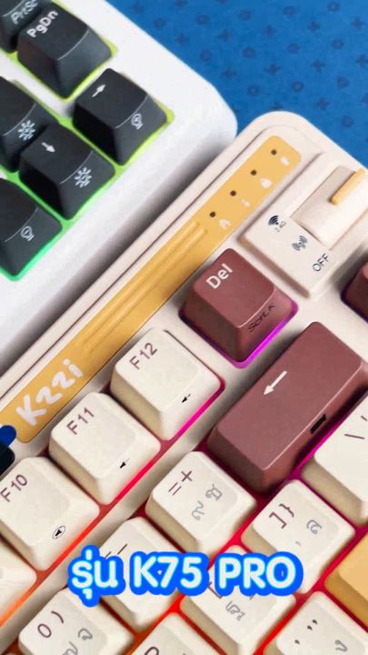 คีย์บอร์ด KZZI K75 PRO คีย์ไทย 4 สี RGB Hotswap 2.4 gHz Bluetooth ...