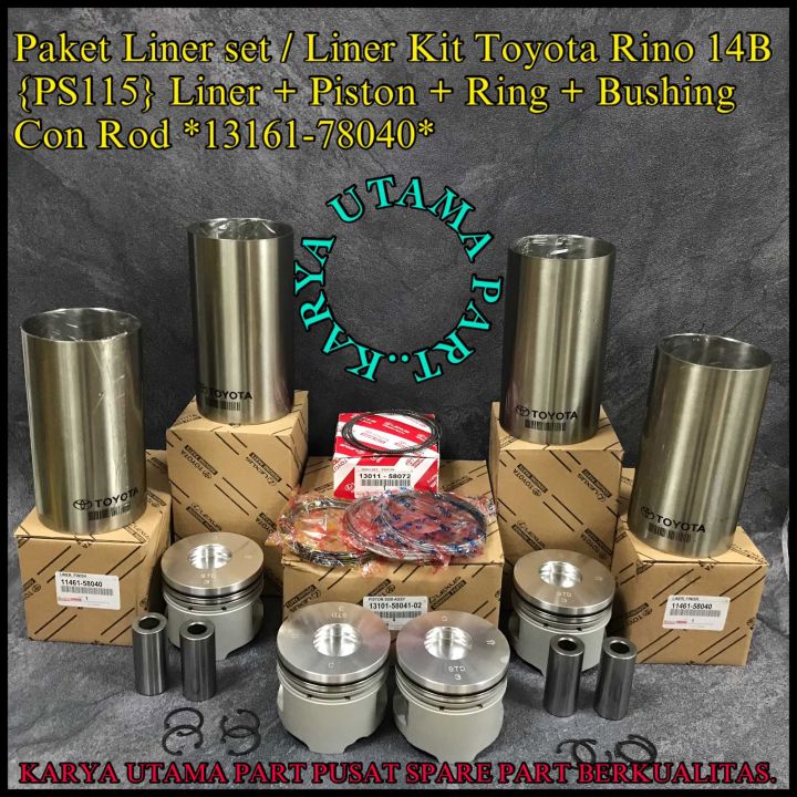 Paket Liner Set/Liner Kit Toyota Rino 14B PS115 Liner +Piston +Ring+ ...