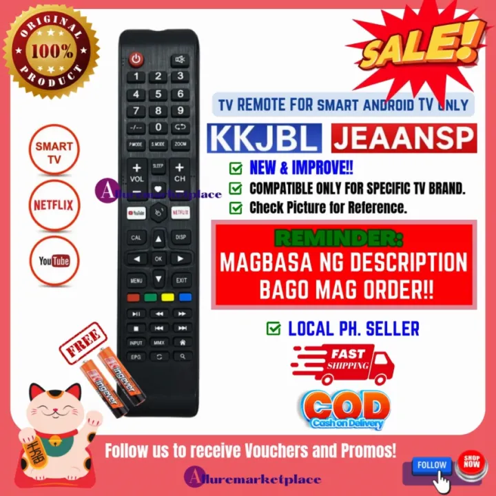 ORIGINAL KKJBL Smart TV Remote KKJBL JEAANSP Android TV Remote Control ...