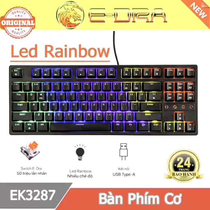 Bàn phím cơ Edra EK3287 EK387 RGB Fuhlen G87L [Bảo hành 24 tháng ...